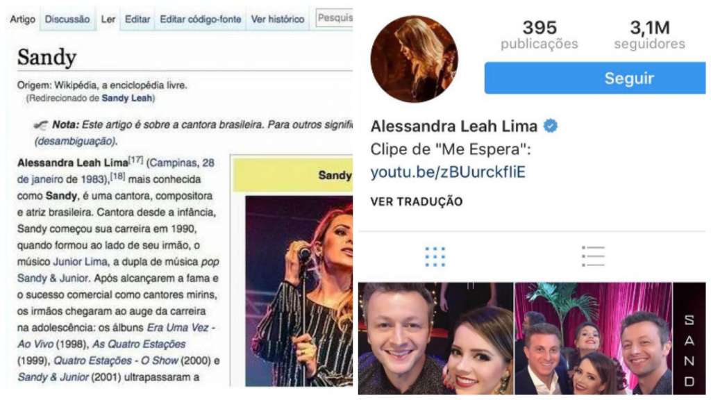 'Alessandra Leah' seria o nome verdadeiro da cantora Sandy?