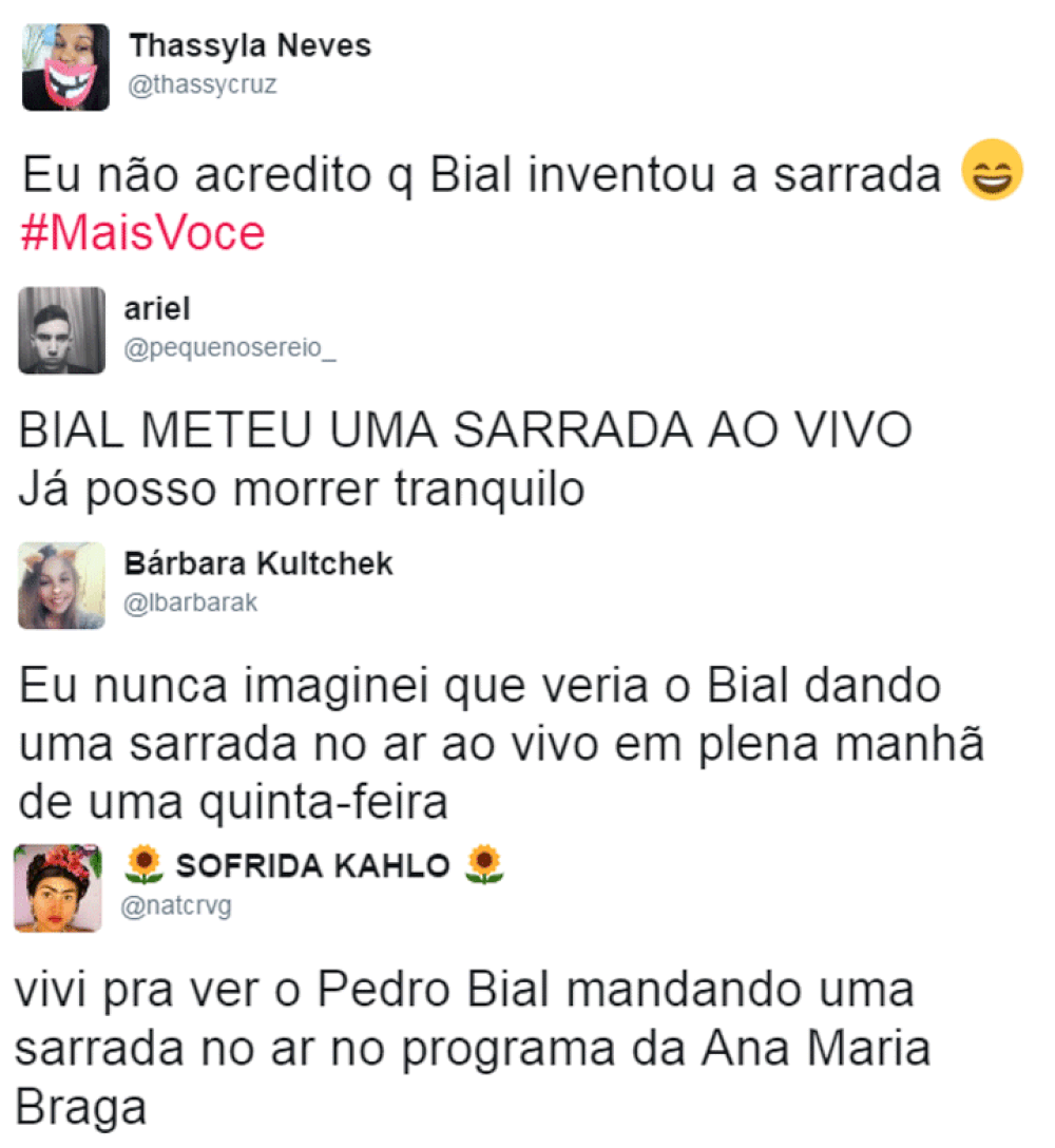 Bial faz 'sarrada no ar' e a internet quer saber: o que tem no café da ...