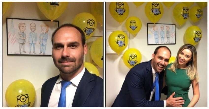 'Minions' é o tema de aniversário de festa de Eduardo Bolsonaro