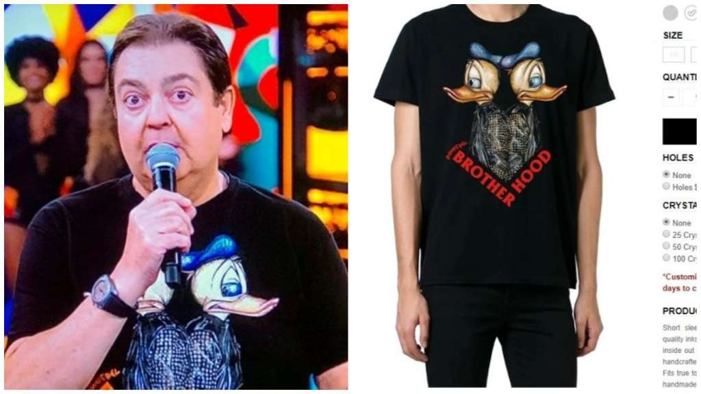 Faustão ataca novamente e usa camisa 'viajandona' do Pato Donald