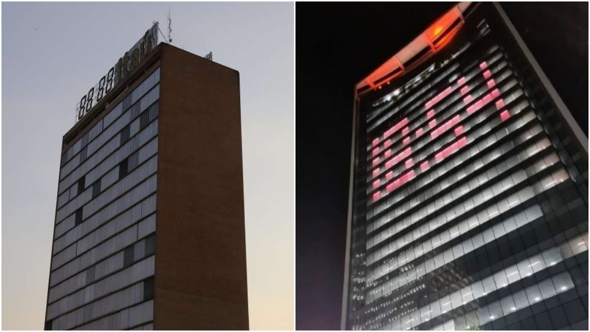 'Relojão do Inter': Prédio de BH ganha relógio digital gigante