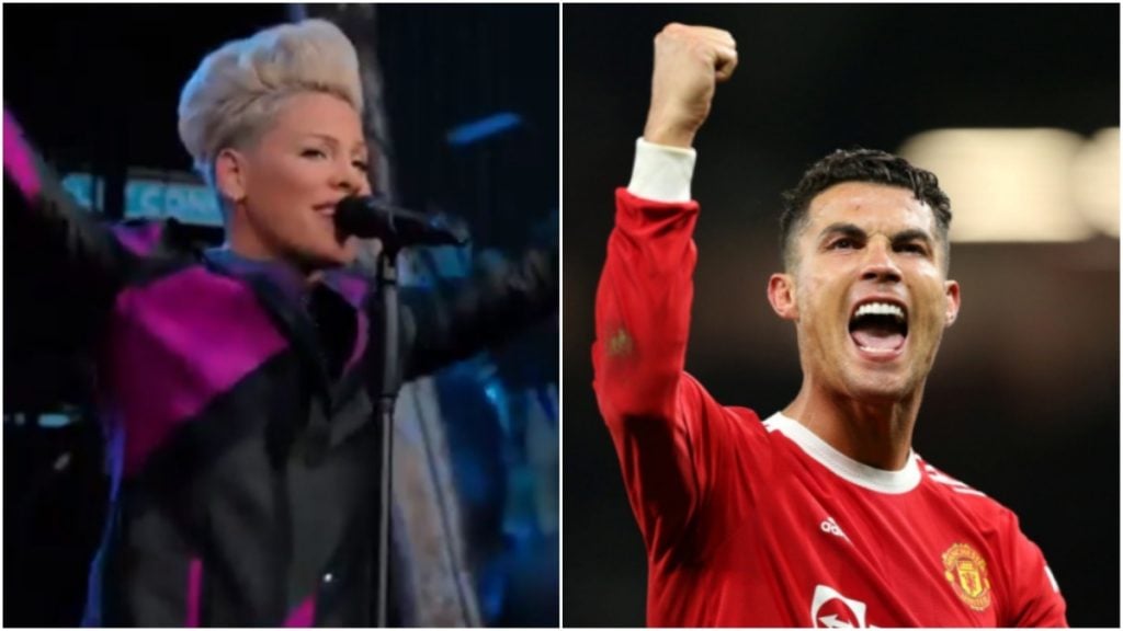 Cantora Pink pede ajuda a jogador Cristiano Ronaldo e português aceita