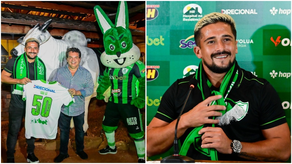 América apresenta jogador Aloísio 'Boi Bandido' em churrascaria de BH