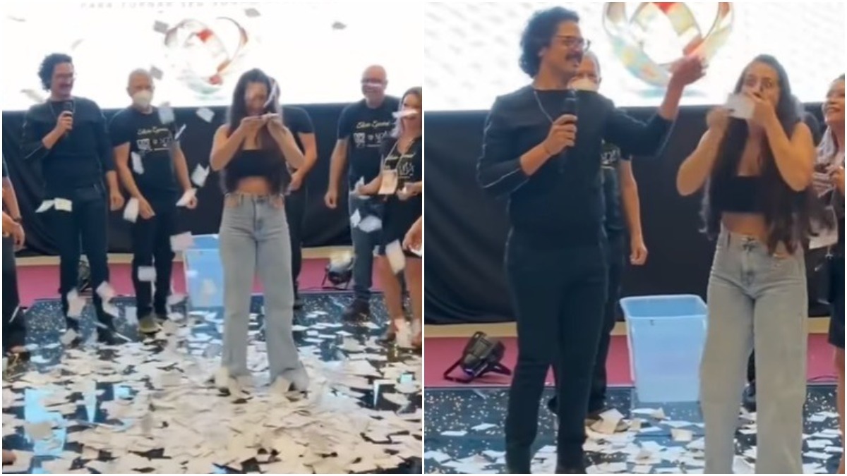 Casal ganha R$ 5 mil após mulher tirar o próprio noivo em sorteio