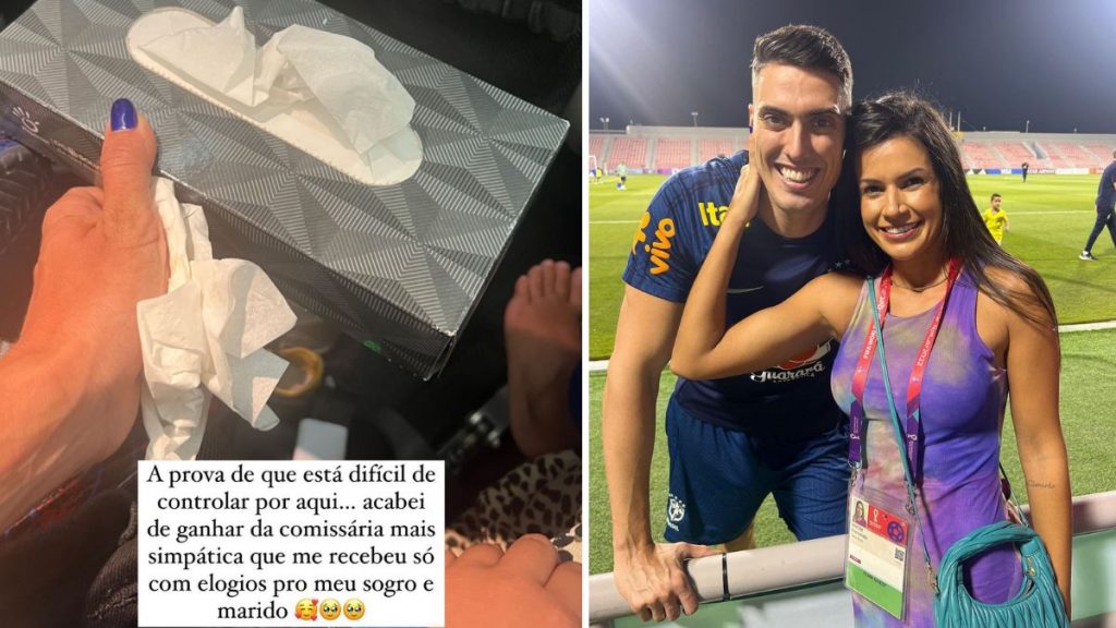 Nora de Tite diz que ganhou lenços ao chorar em avião