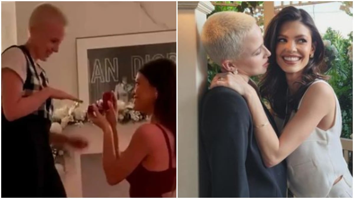 Vitória Strada surpreende namorada com anel noivado