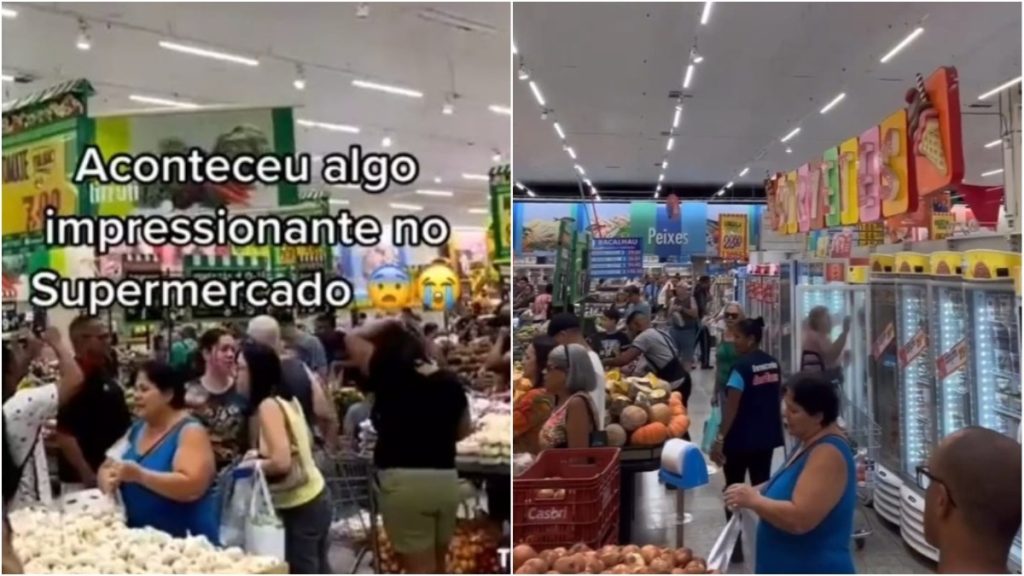 Clientes cantam hinos evangélicos em supermercado do Rio