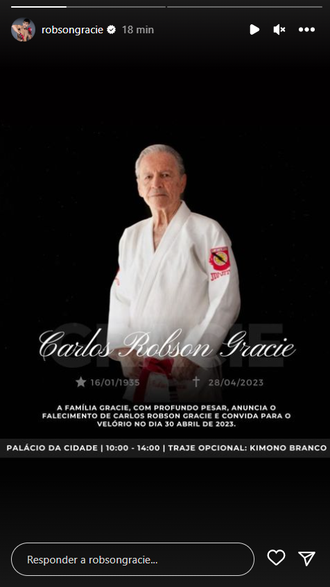 Morre Robson Gracie, lenda do jiu-jitsu brasileiro, aos 88 anos