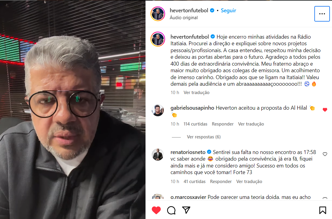 Heverton Guimarães sai da Itatiaia após pouco mais de um ano