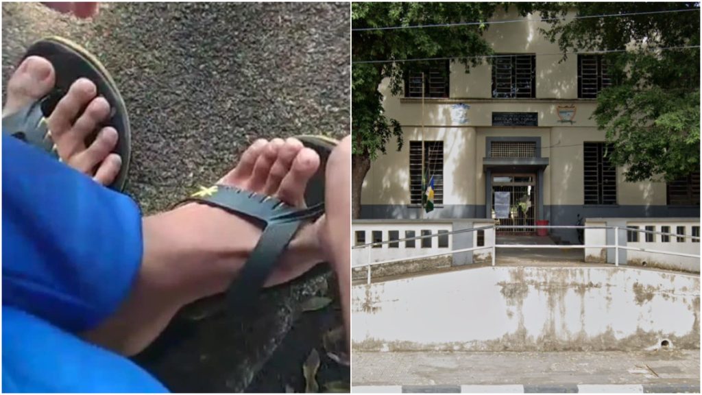 Menino é expulso de sala de aula por estar usando chinelo