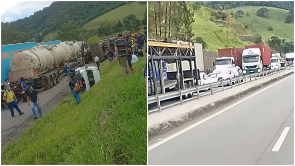 Acidente deixa feridos e congestionamento na BR-381, sentido BH