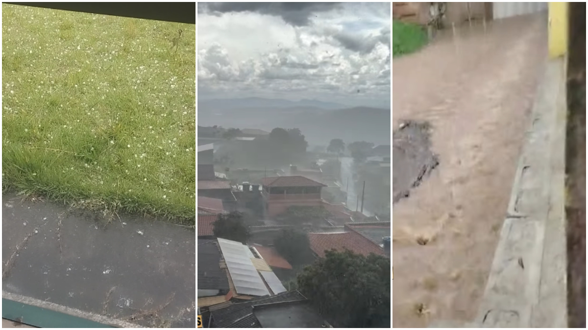 Temporal com granizo e ventania atinge Ibirité, na Grande BH